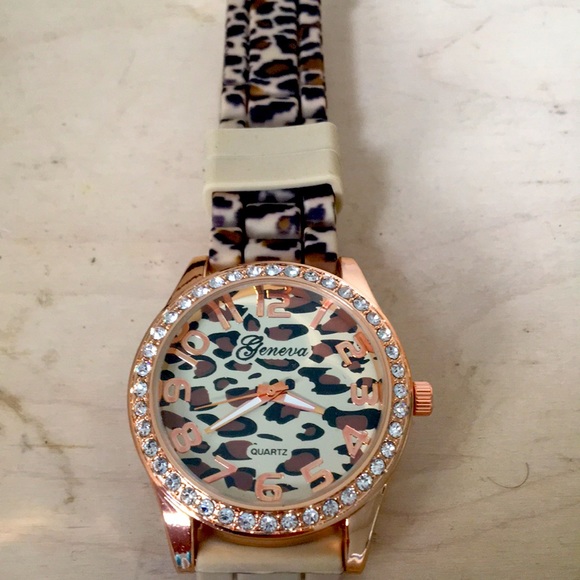 Accessories | Geneva Leopard Print Jelly Rubber Strap Watch | Poshmark